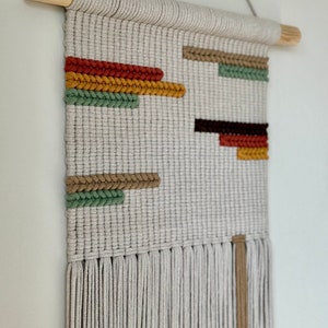 FREYA - Retro Style Macrame Wall Hanging - Beige, Brown, Brick, Mint ...