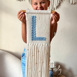 Macrame Letters, Alphabet Wall Hanging, Kids Wall Decoration, Handmade ...