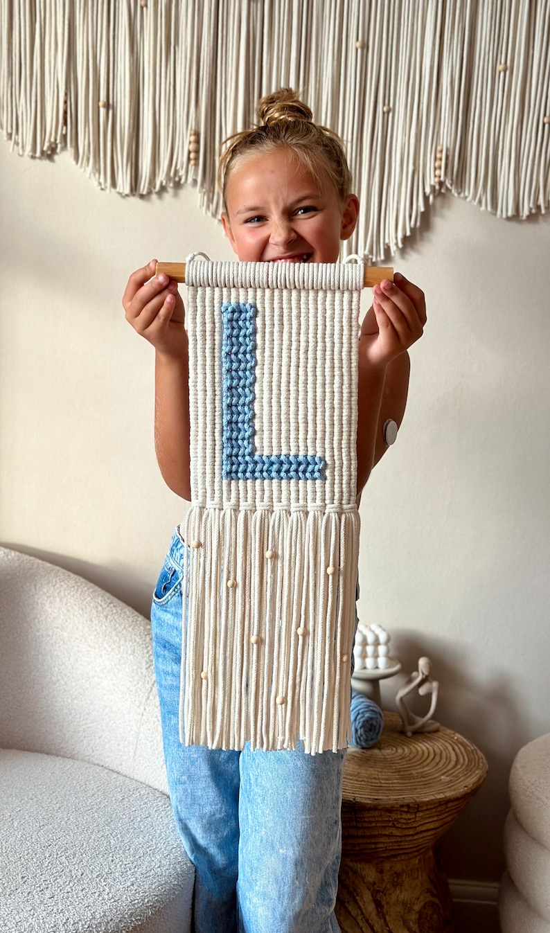 Macrame Letters, Alphabet Wall Hanging, Kids Wall Decoration, Handmade ...