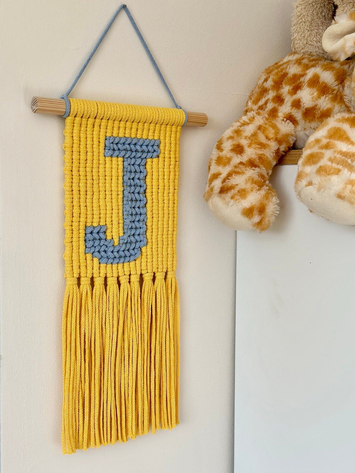 Macrame Letters, Alphabet Wall Hanging, Kids Wall Decoration, Handmade ...