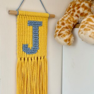 Macrame Letter Wall Hanging, Personalized Nursery Decor, Handmade - Etsy