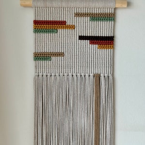 FREYA - Retro Style Macrame Wall Hanging - Beige, Brown, Brick, Mint ...