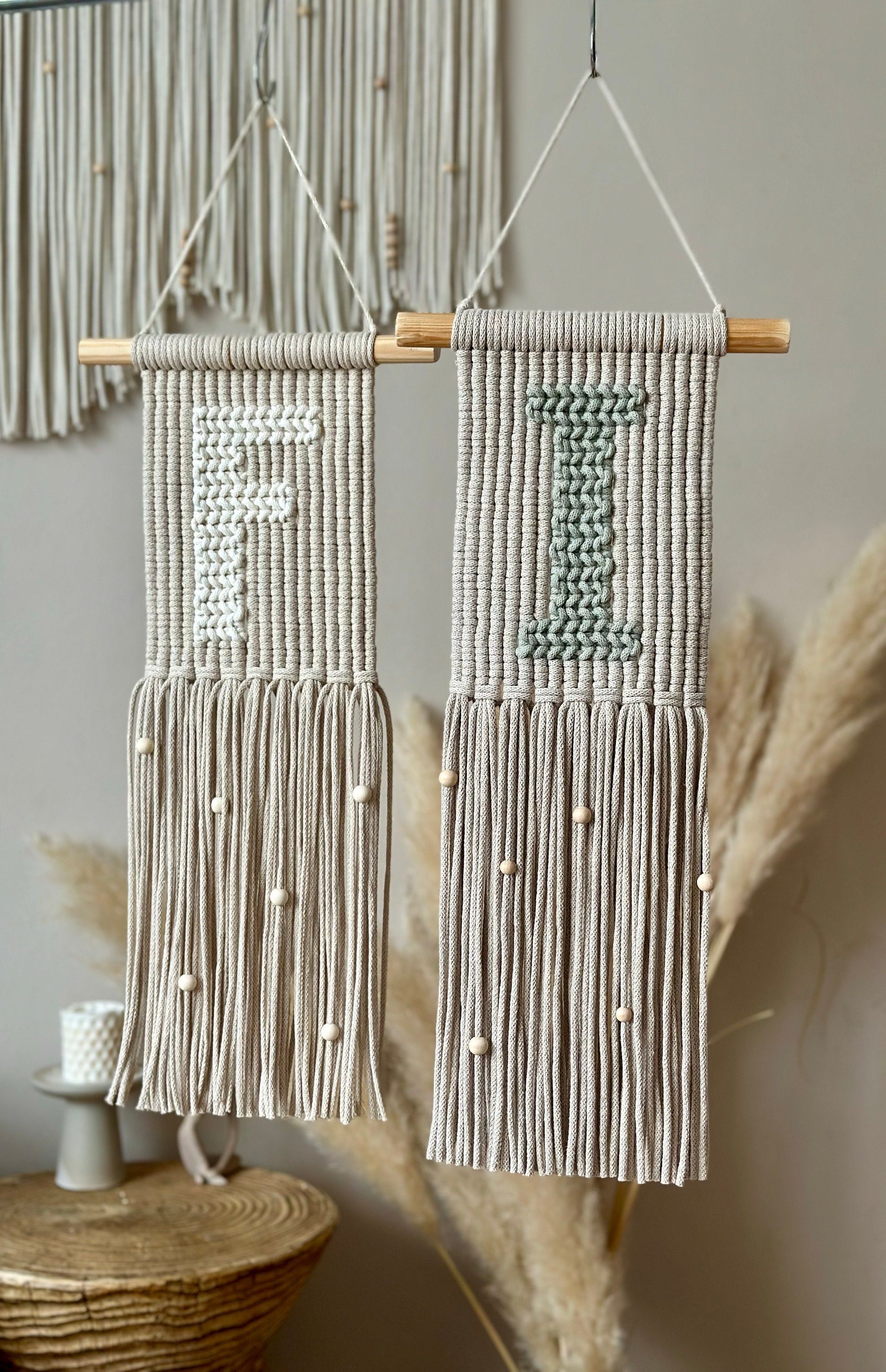 Macrame Letters, Alphabet Wall Hanging, Kids Wall Decoration, Handmade ...