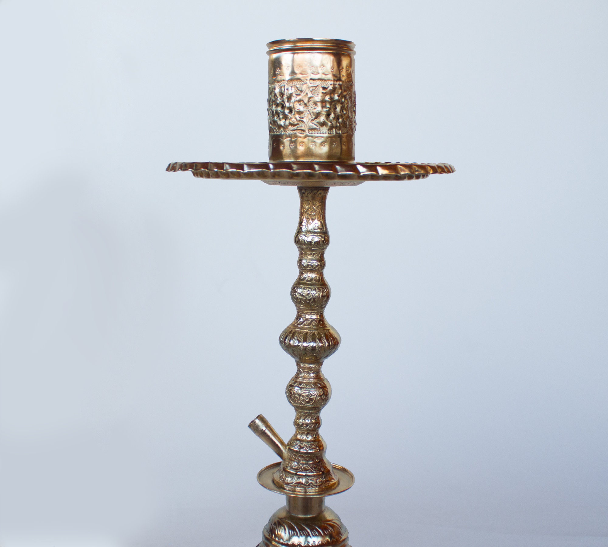 Gold Handmade Shisha Large Ottoman Hookah With Red Glass - Etsy Australia