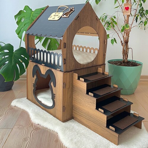 Modern Rabbit House Castle for 2 Rabbits Guinea Pig - Etsy