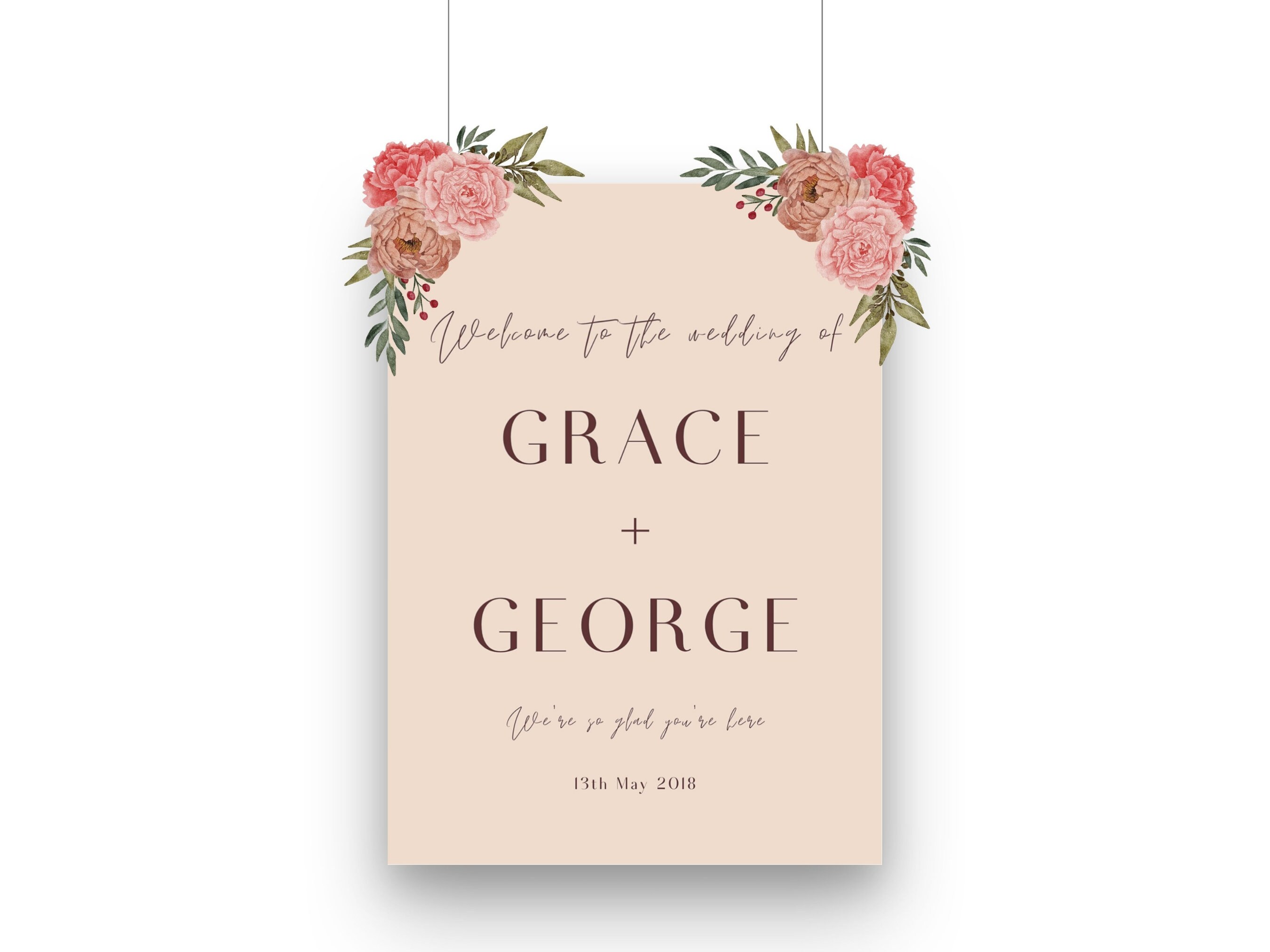 Canva Digital Printable Wedding Sign Download,modern Minimalist Wedding ...