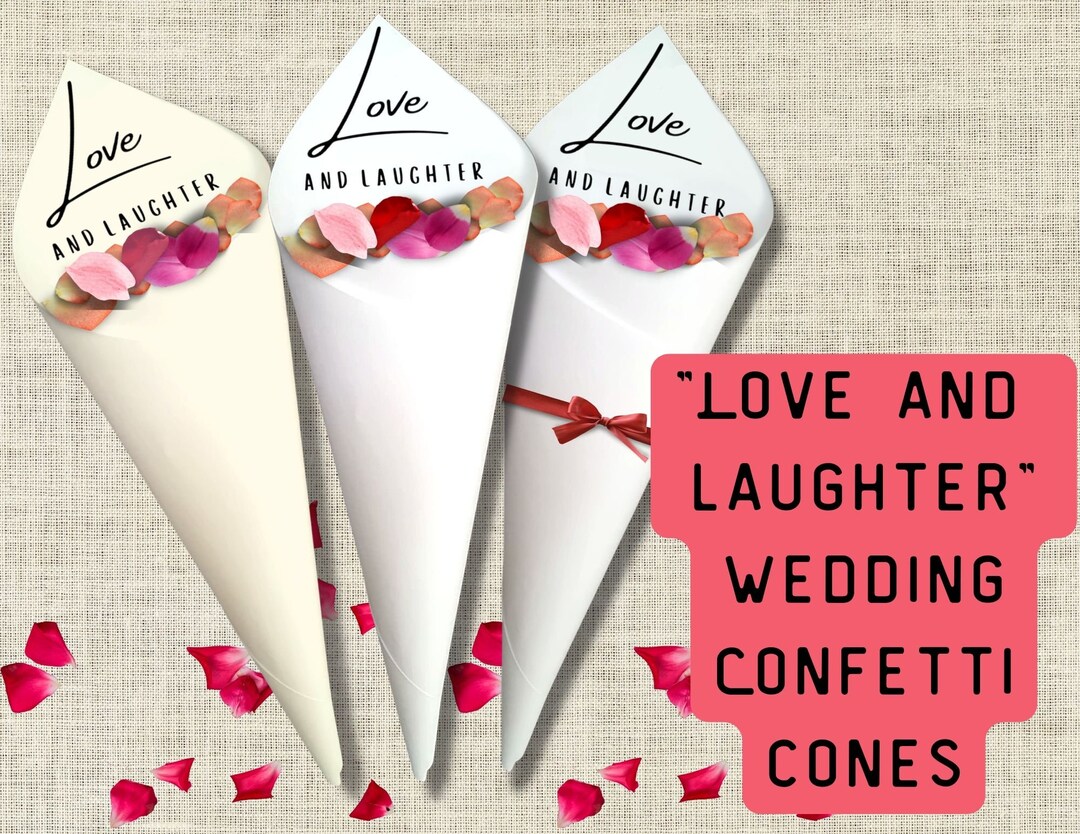 WEDDING CONFETTI CONES, Flower Confetti, Paper Cones, Favour Cones ...