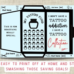 TATTOO FUND. SAVING Challenge. Tattoo Money Envelope. Ink Lovers ...