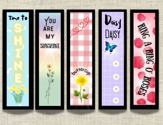 PRINTABLE BOOKMARKS SET. Paper Bookmarks. Digital Bookmark | Etsy