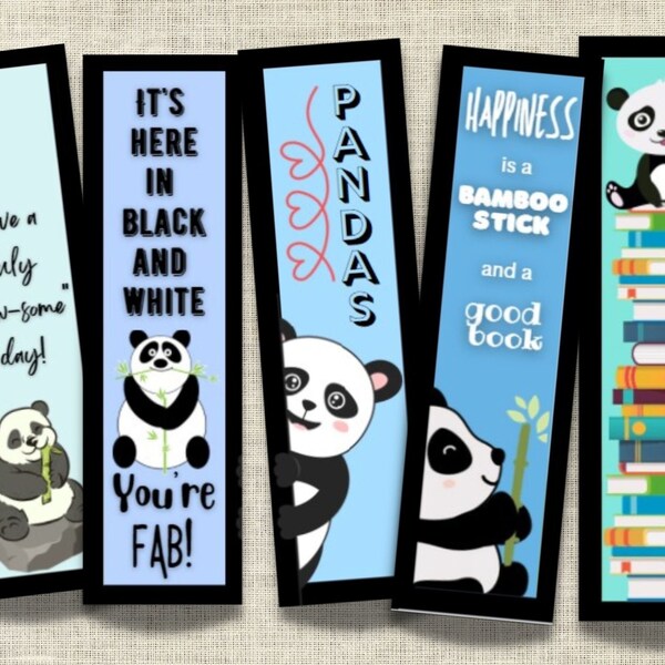 Panda Bookmark - Etsy