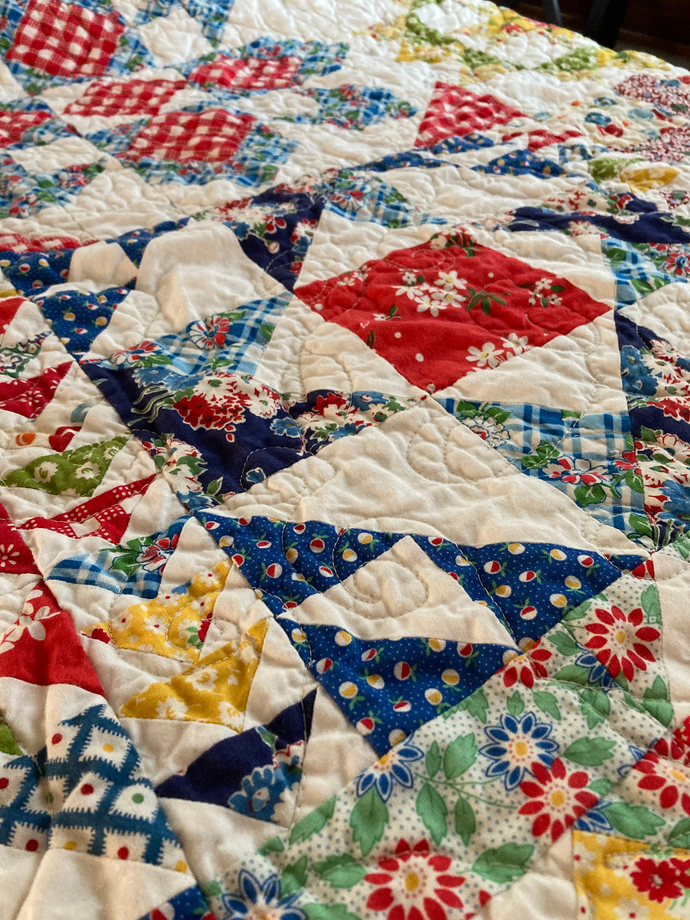 Vintage Sampler Quilt, Handmade Quilt - Etsy
