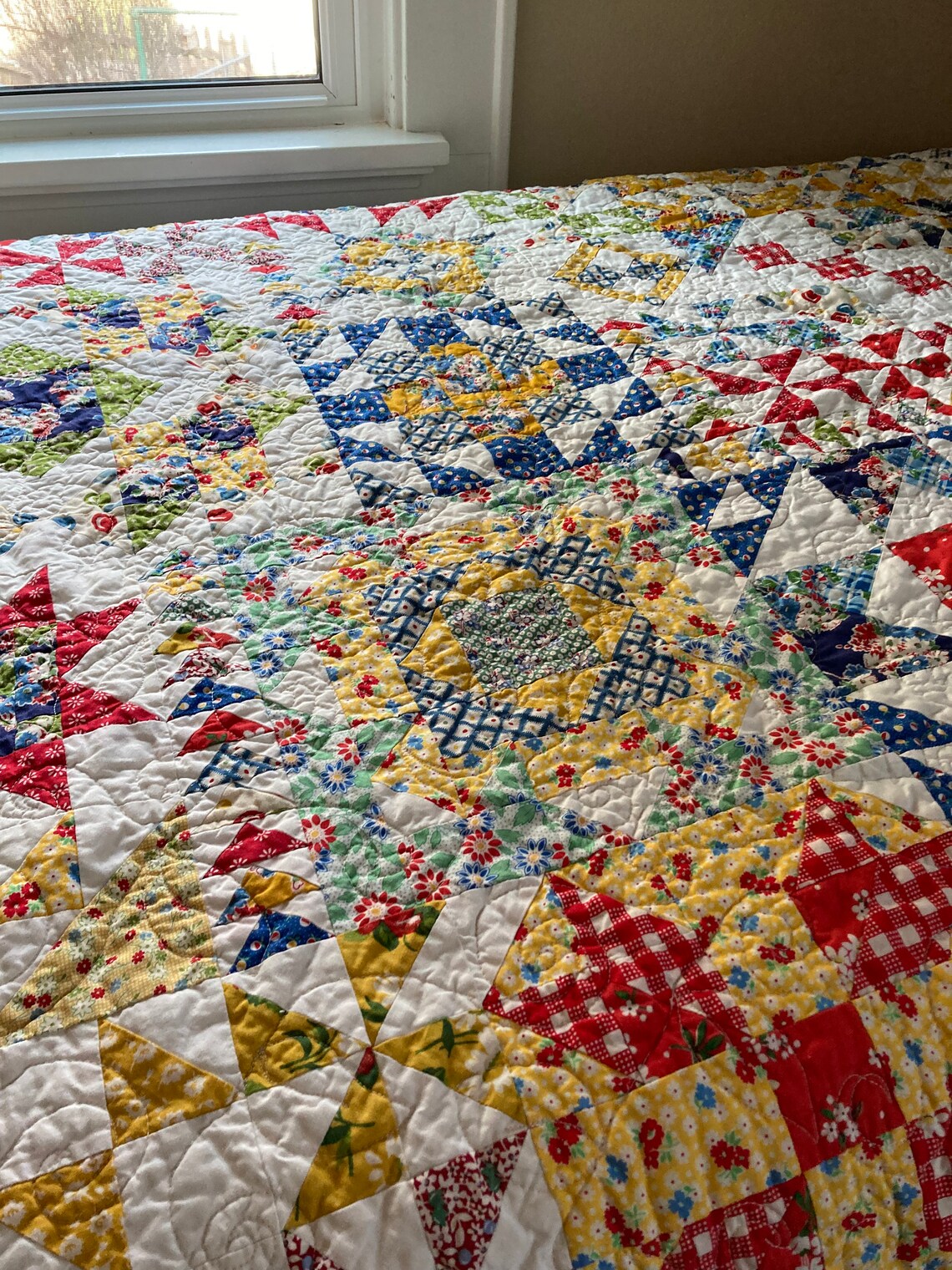 Vintage Sampler Quilt, Handmade Quilt - Etsy