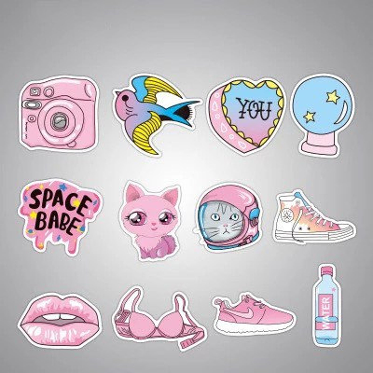 50 Pink Random Sticker Pack - Etsy