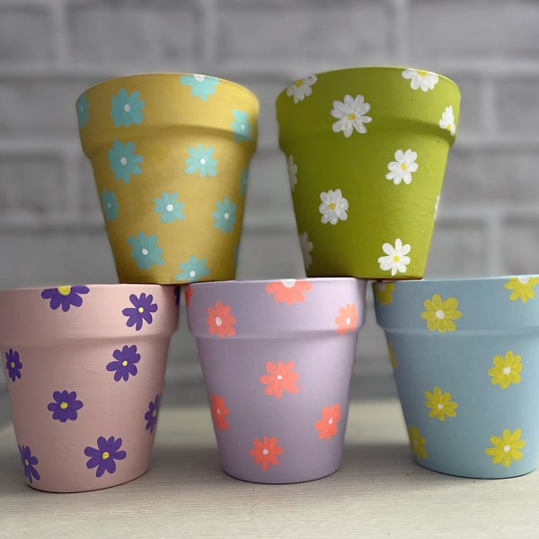 Painted Flower Pots - Etsy