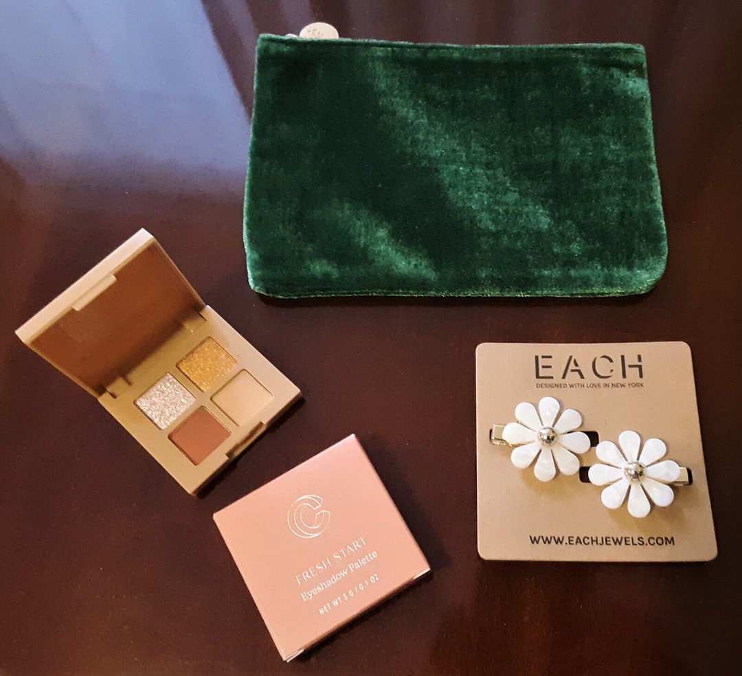 NEW LOT Green Velvet IPSY Cosmetic Glam Bag Fresh Start Eyeshadow ...