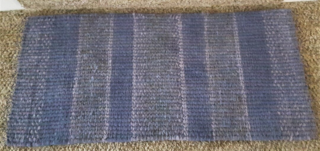Rustic Overdyed Dark Periwinkle Blue Twined Woven Upcycled Washable ...