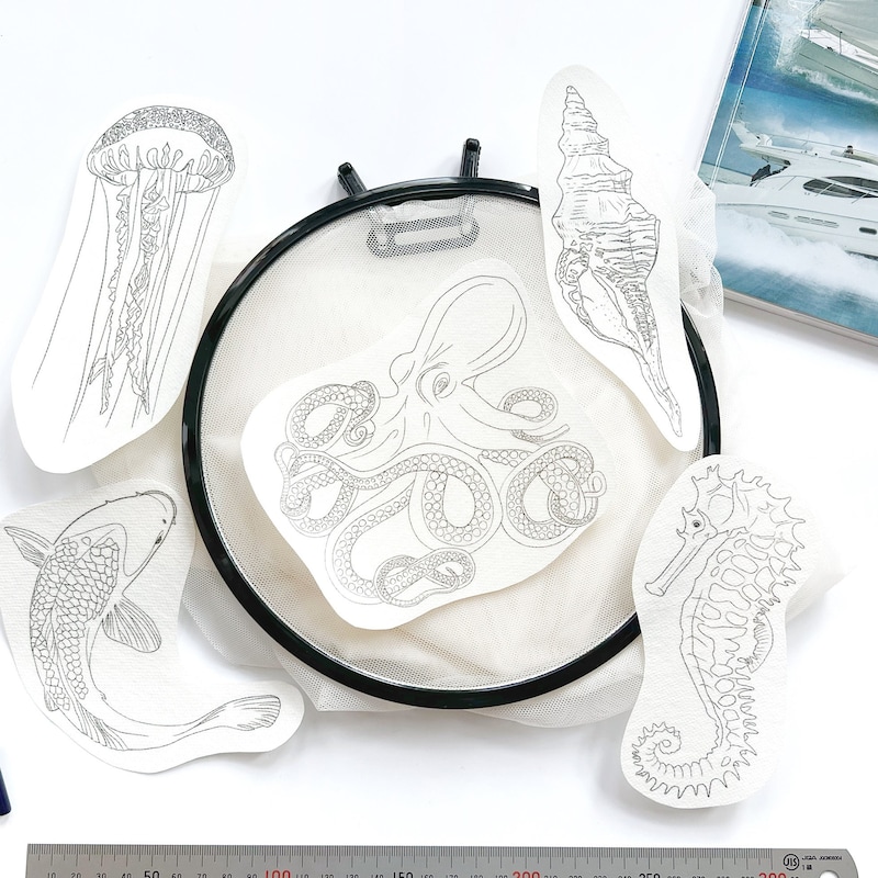 Sea Life Embroidery - Etsy