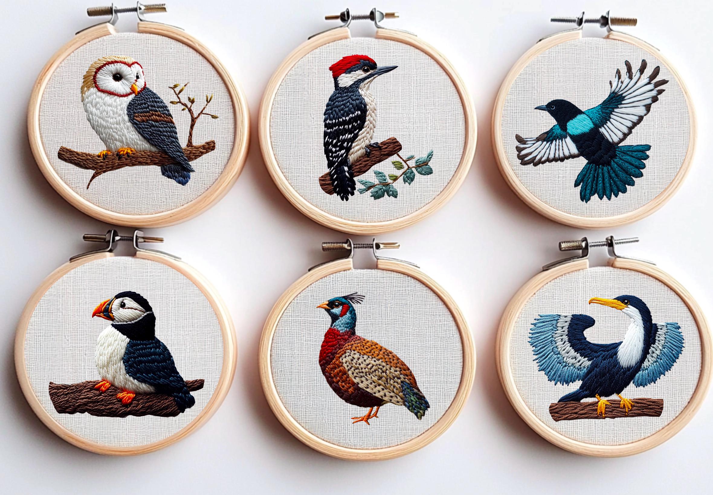Stick and Stitch '12 Birds' Embroidery Designs | Water-soluble ...