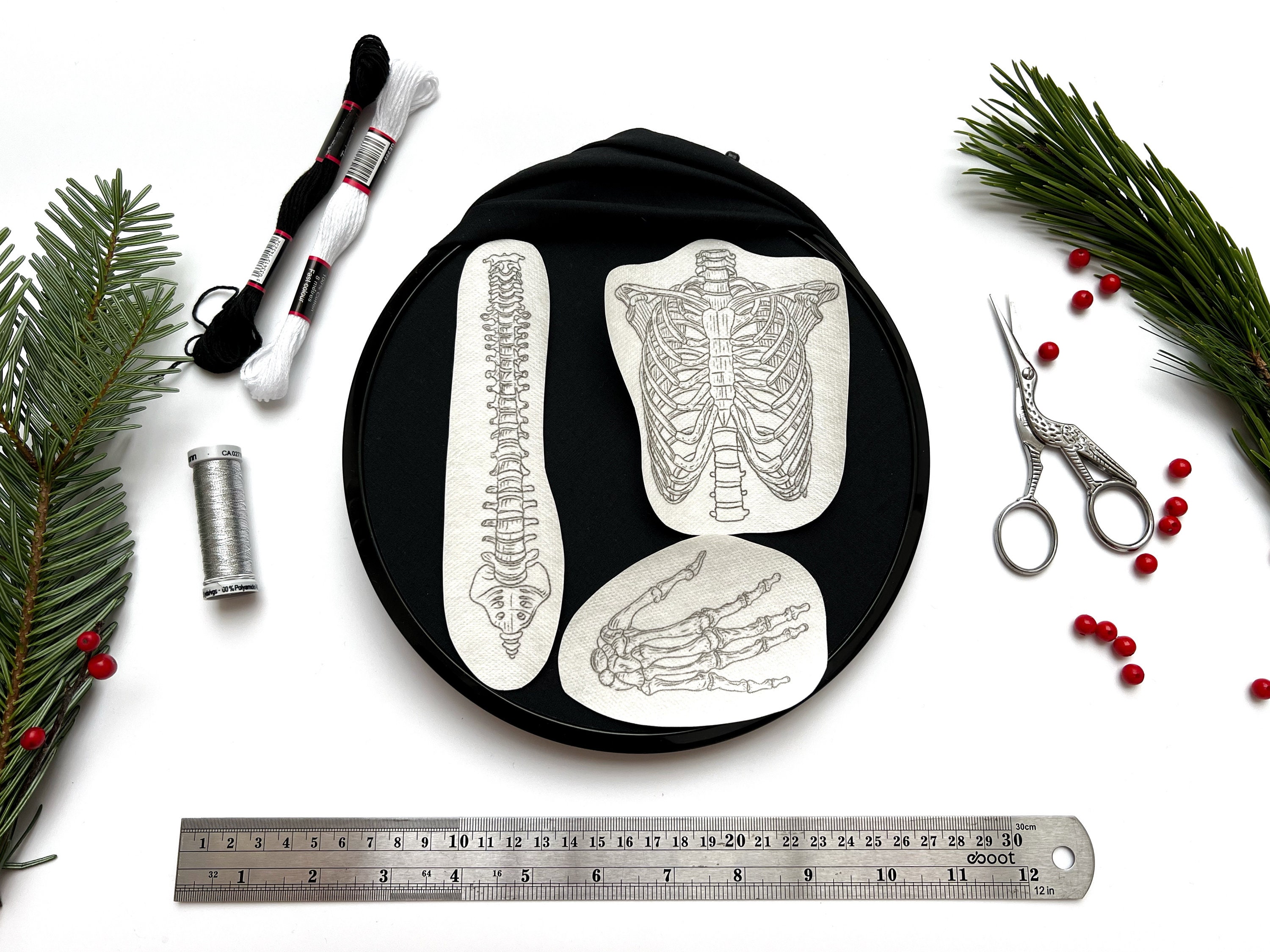 Stick & Stitch "human Anatomy" Embroidery Design, Transfer Patches ...