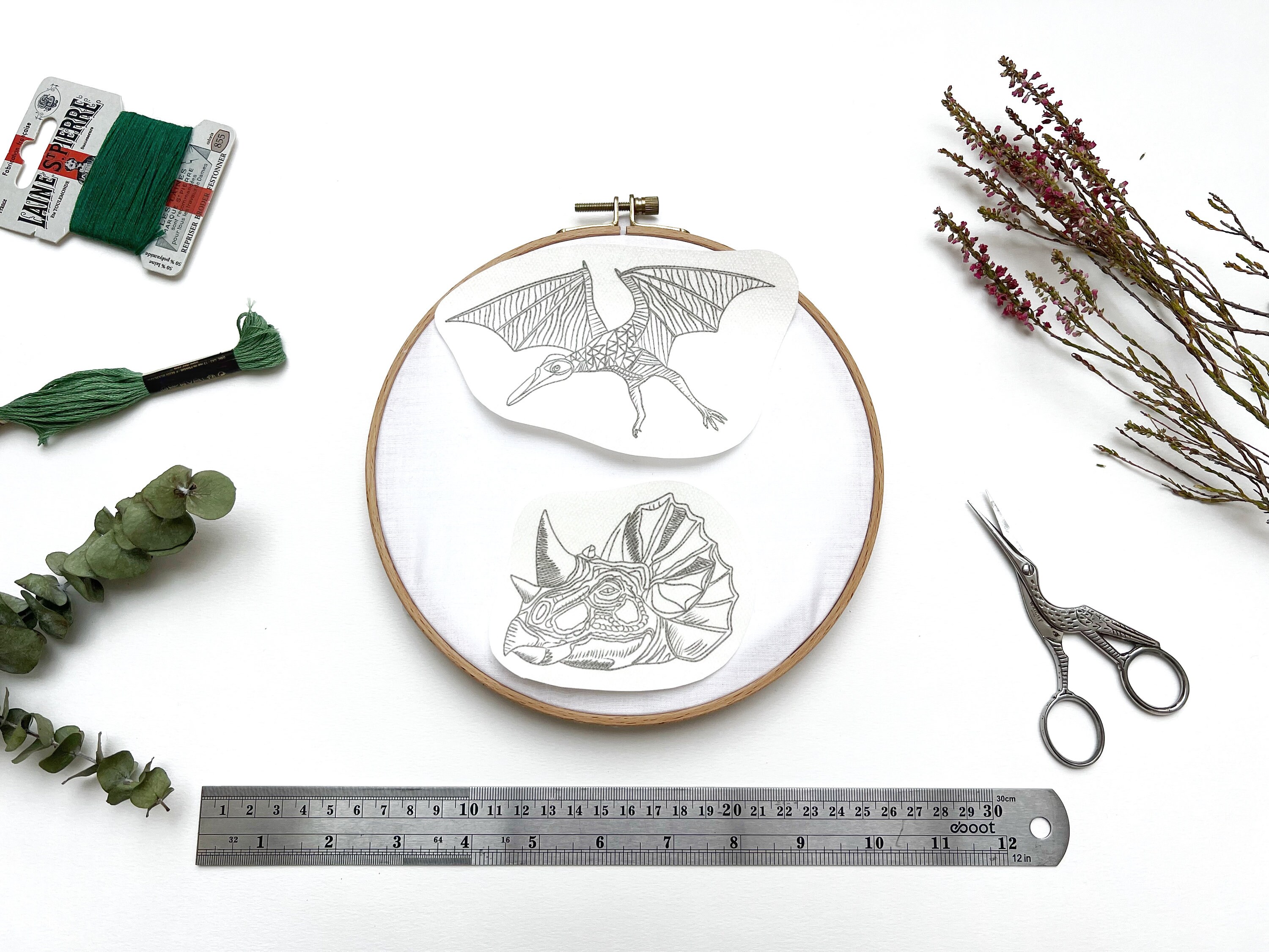 Stick & Stitch Dinosaurs Embroidery Designs, Water Soluble Stickers ...