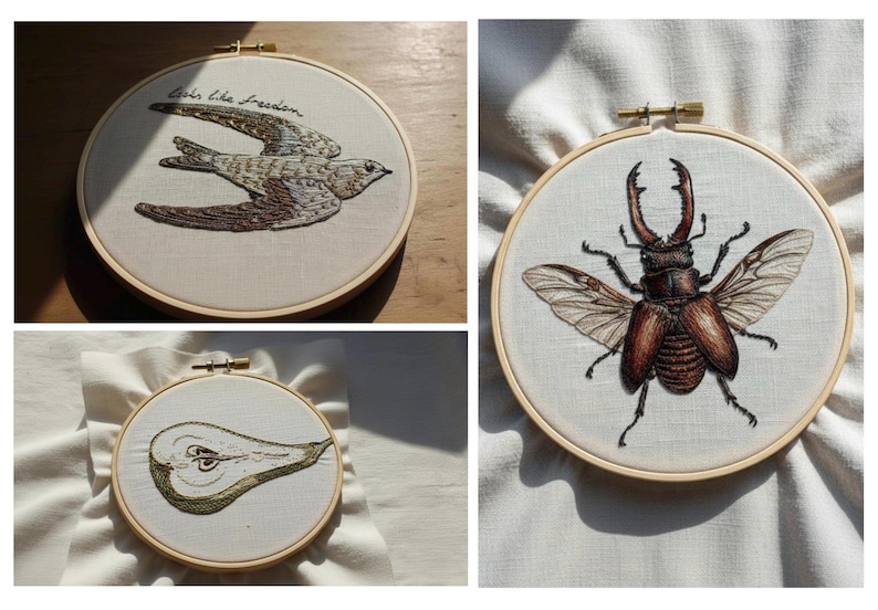 Stick & Stitch "flora and Fauna" Water Soluble Embroidery Stickers ...