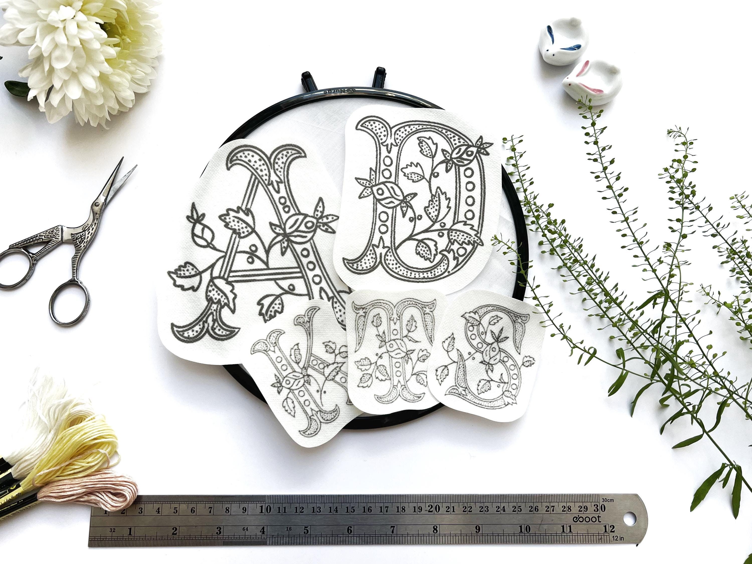 Stick & Stitch Monograms: Water-soluble Hand Embroidery Stickers ...