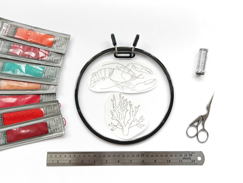 Stick & Stitch "underwater" Water Soluble Embroidery Stickers: Lobster ...