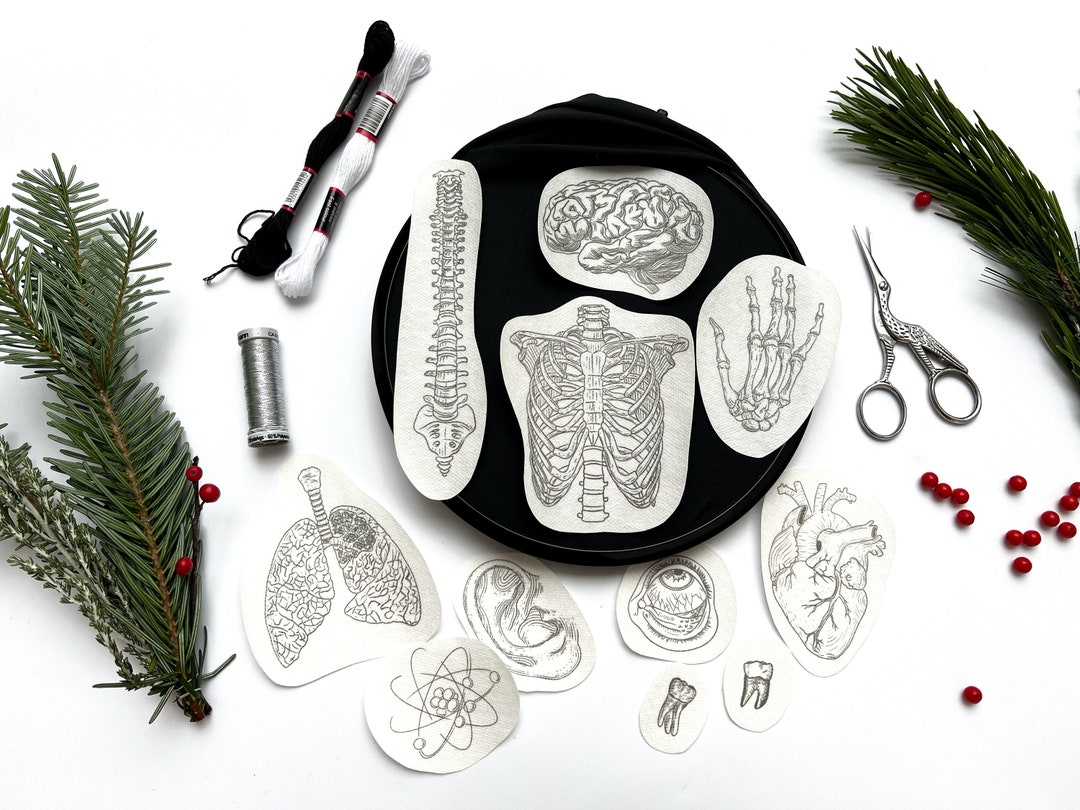 Stick & Stitch "human Anatomy" Embroidery Design, Transfer Patches ...