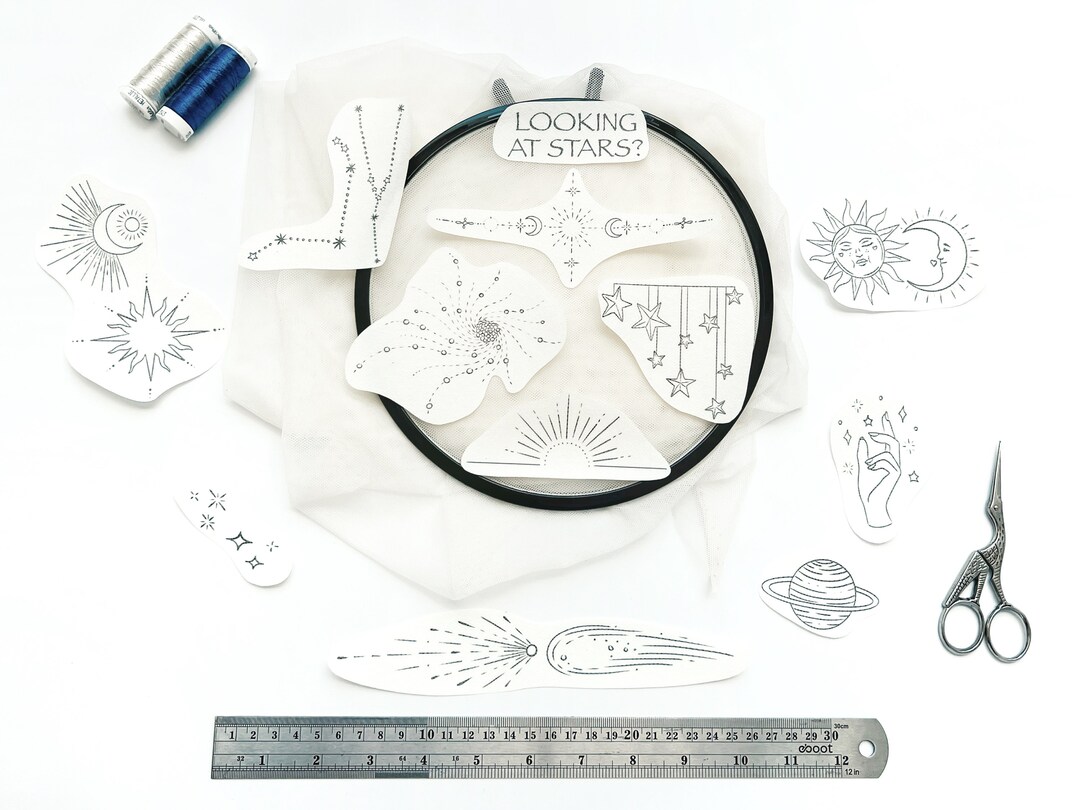 Stick & Stitch "moon, Sun, Stars" Water Soluble Hand Embroidery ...