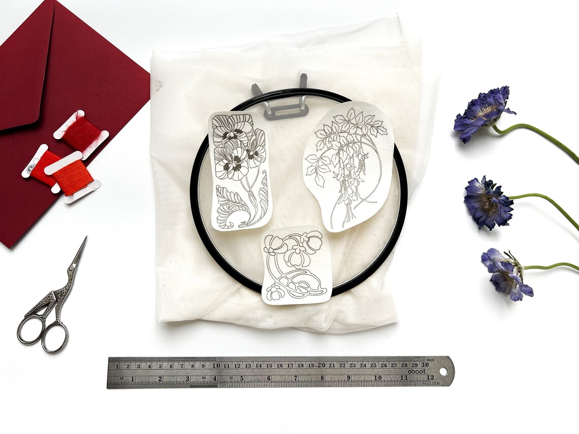 Stick & Stitch Jugendstil Hand Embroidery Designs, Water Soluble ...