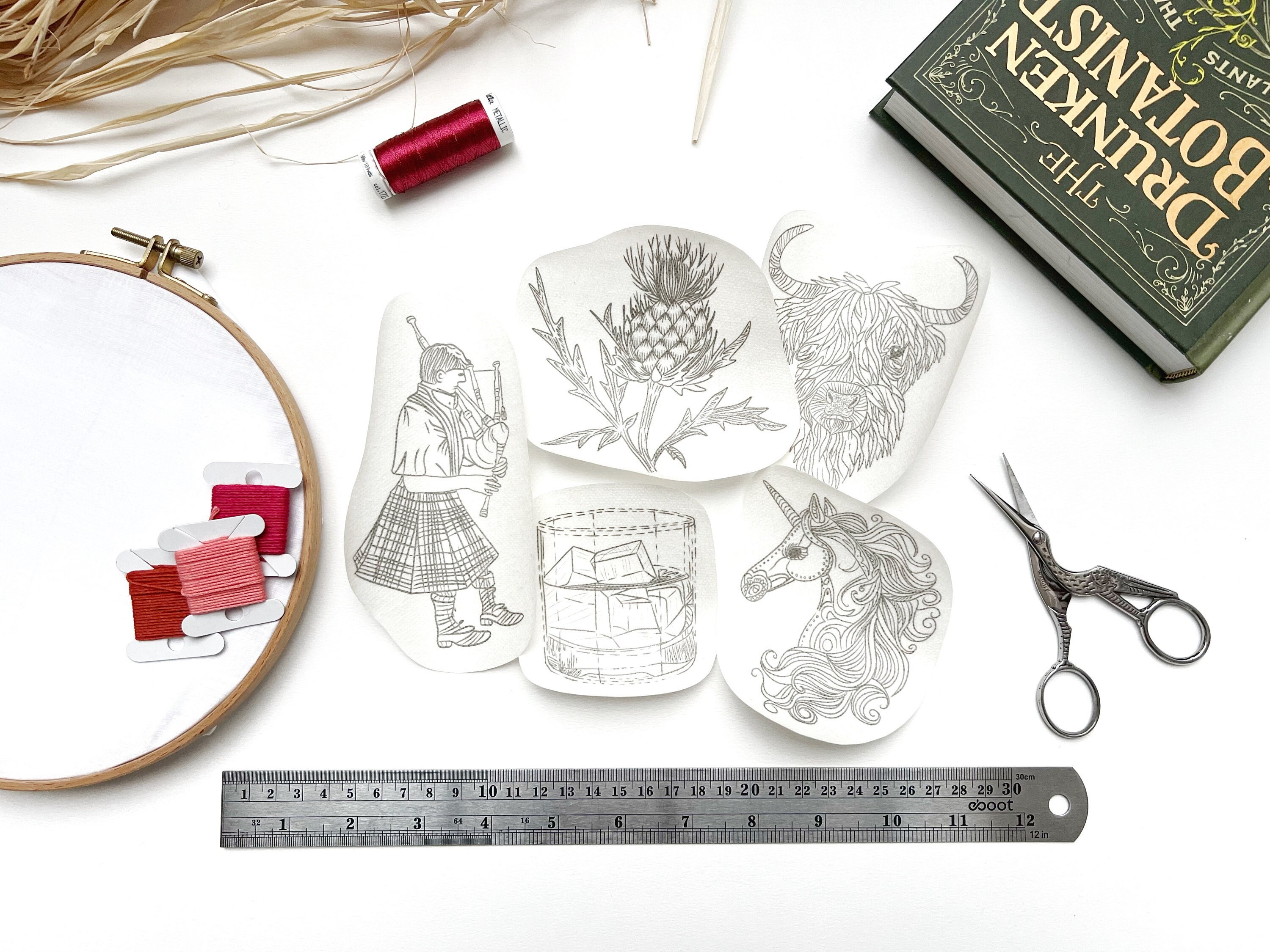 Stick & Stitch scotland Hand Embroidery Designs, Water Soluble Pattern ...