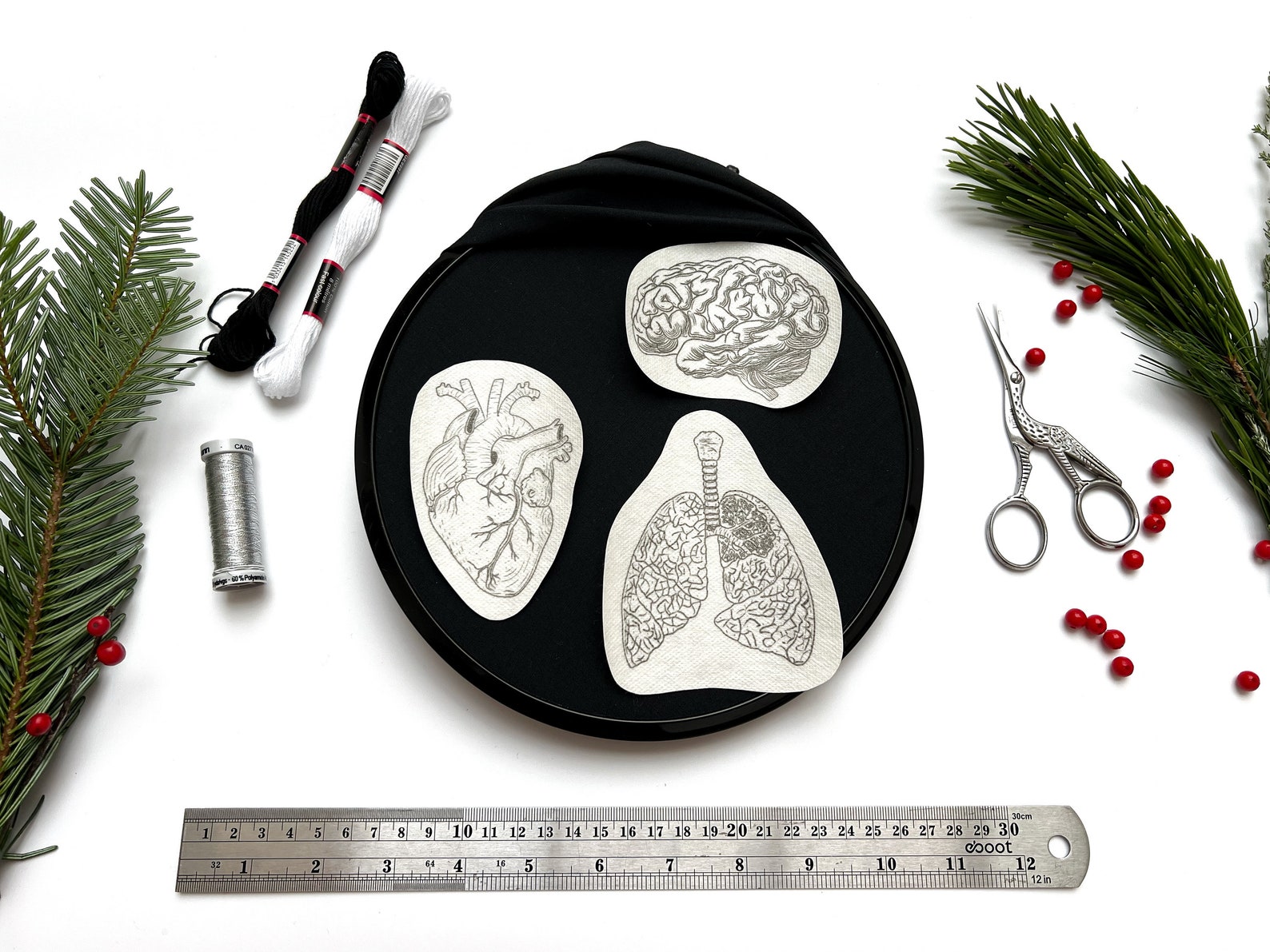 Stick & Stitch "human Anatomy" Embroidery Design, Transfer Patches ...