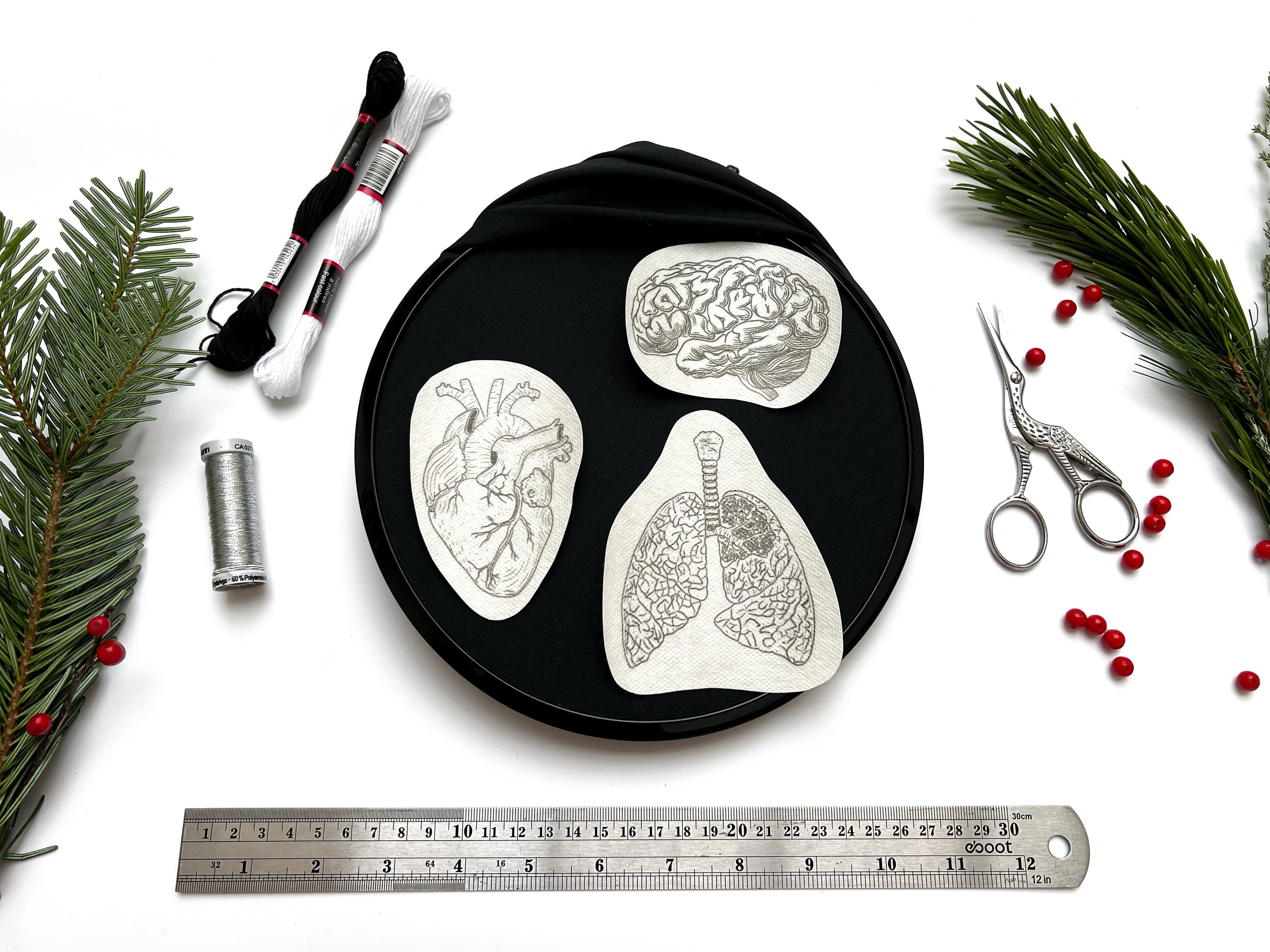 Stick & Stitch "human Anatomy" Embroidery Design, Transfer Patches ...