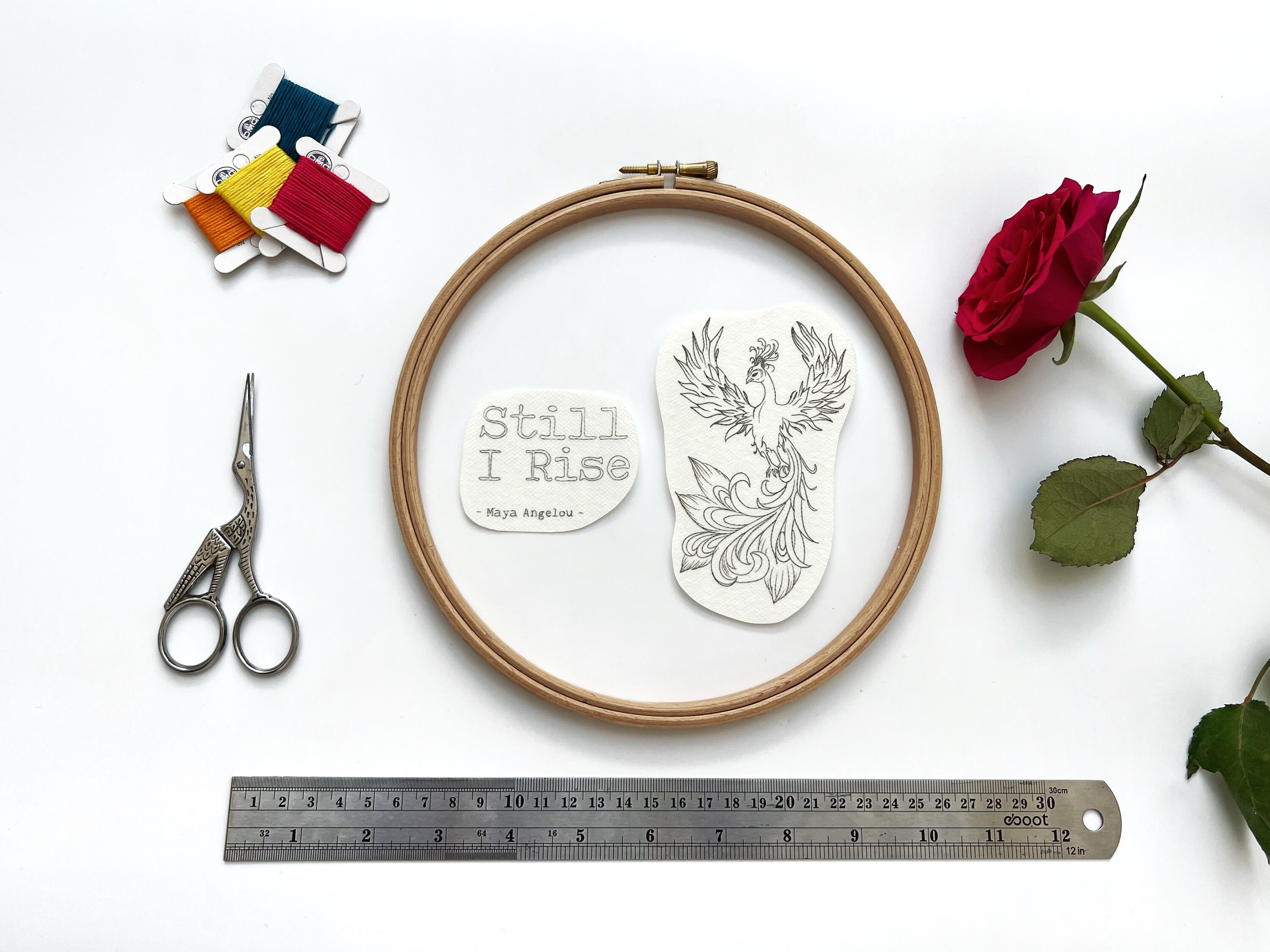 Stick & Stitch still I Rise Water Soluble Hand Embroidery Designs, 7 ...