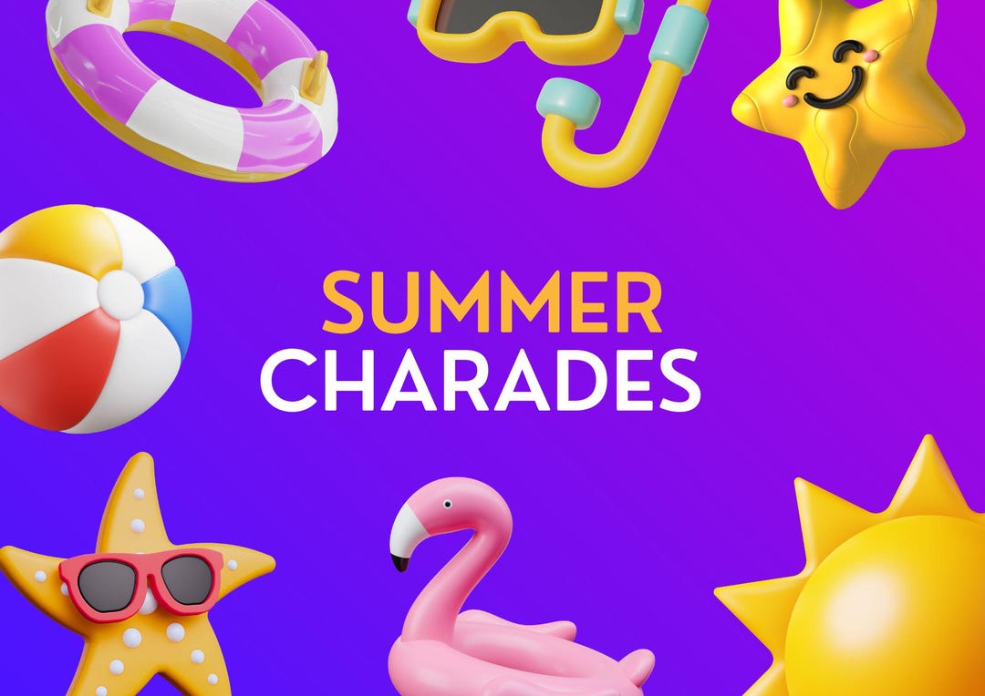 Charades, Summer Game, Printable, PDF, Instant Download, Party Game - Etsy