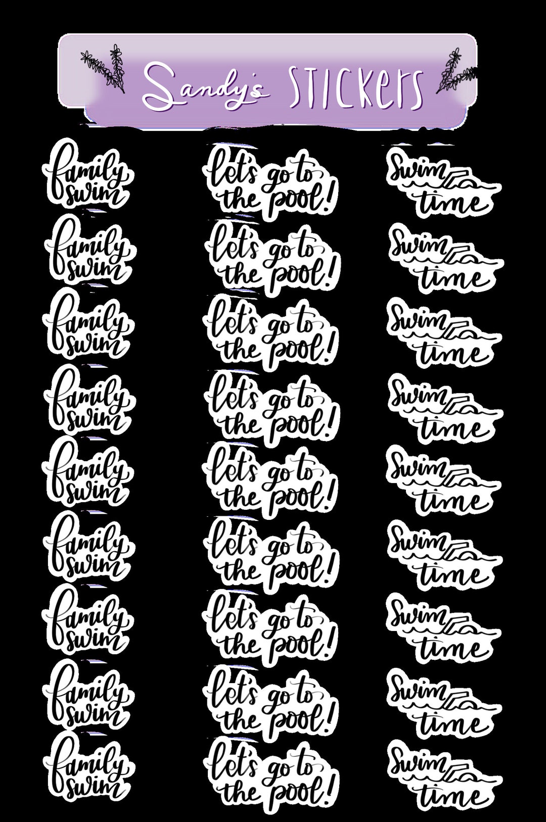 Swimming Script - Etsy