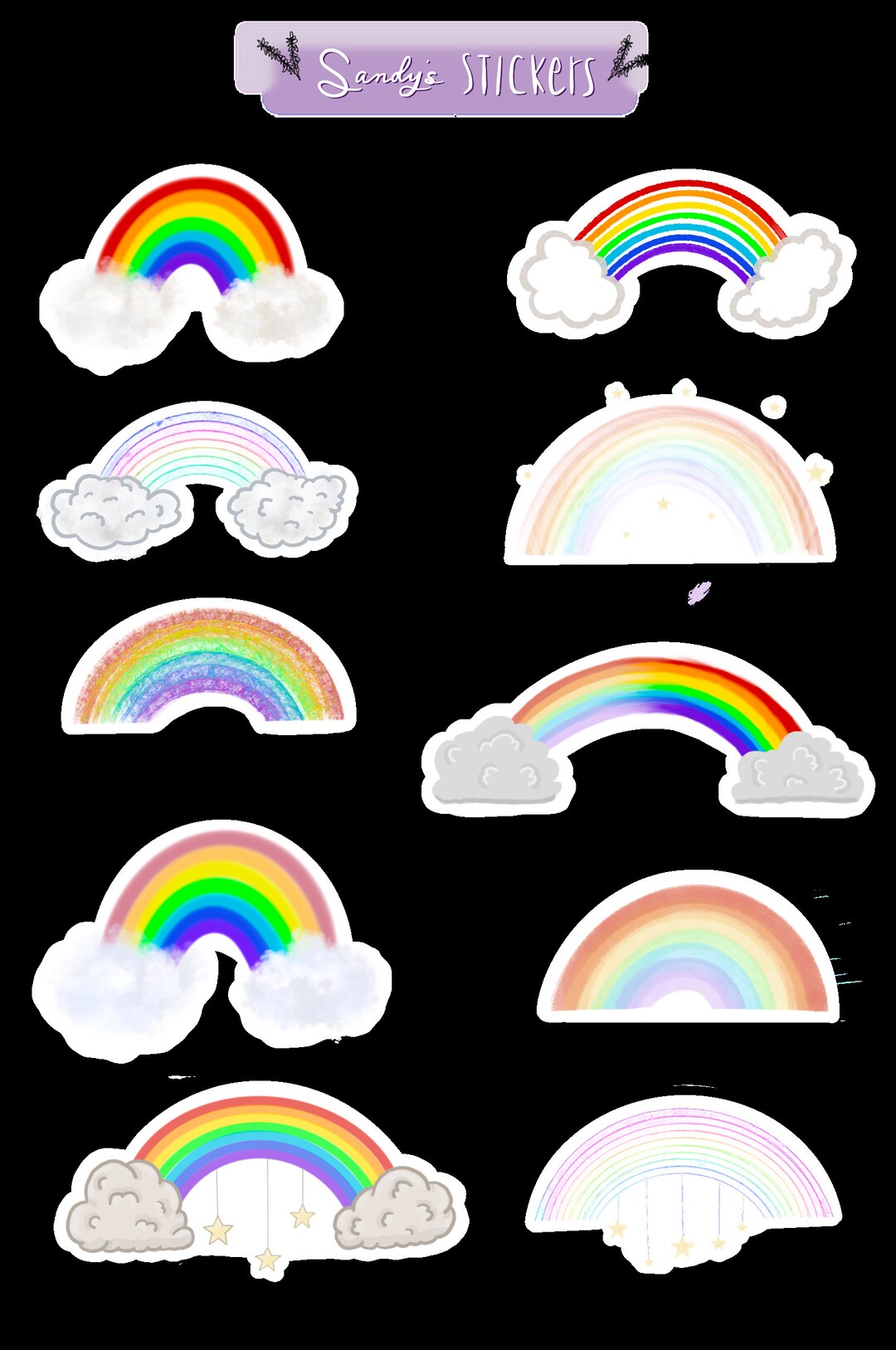 Rainbow Stickers - Etsy