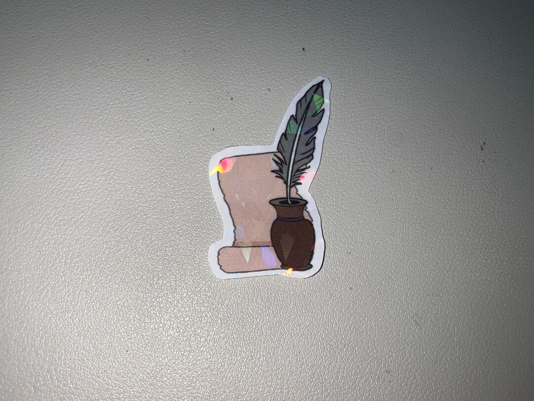 Scroll & Quill Die Cut Sticker - Etsy