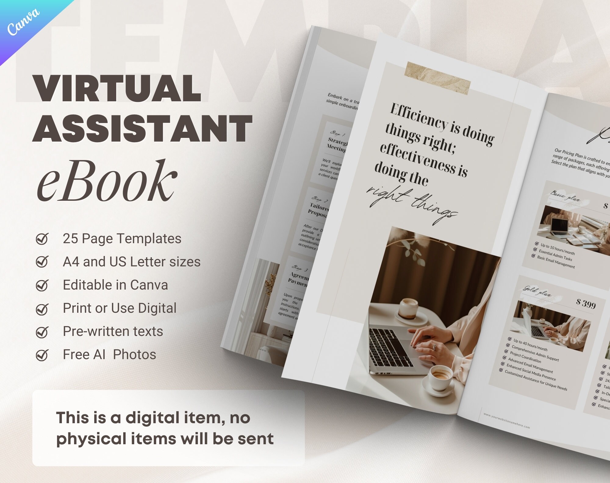 Virtual Assistant Client Proposal Template. Service & Pricing Guide. VA ...