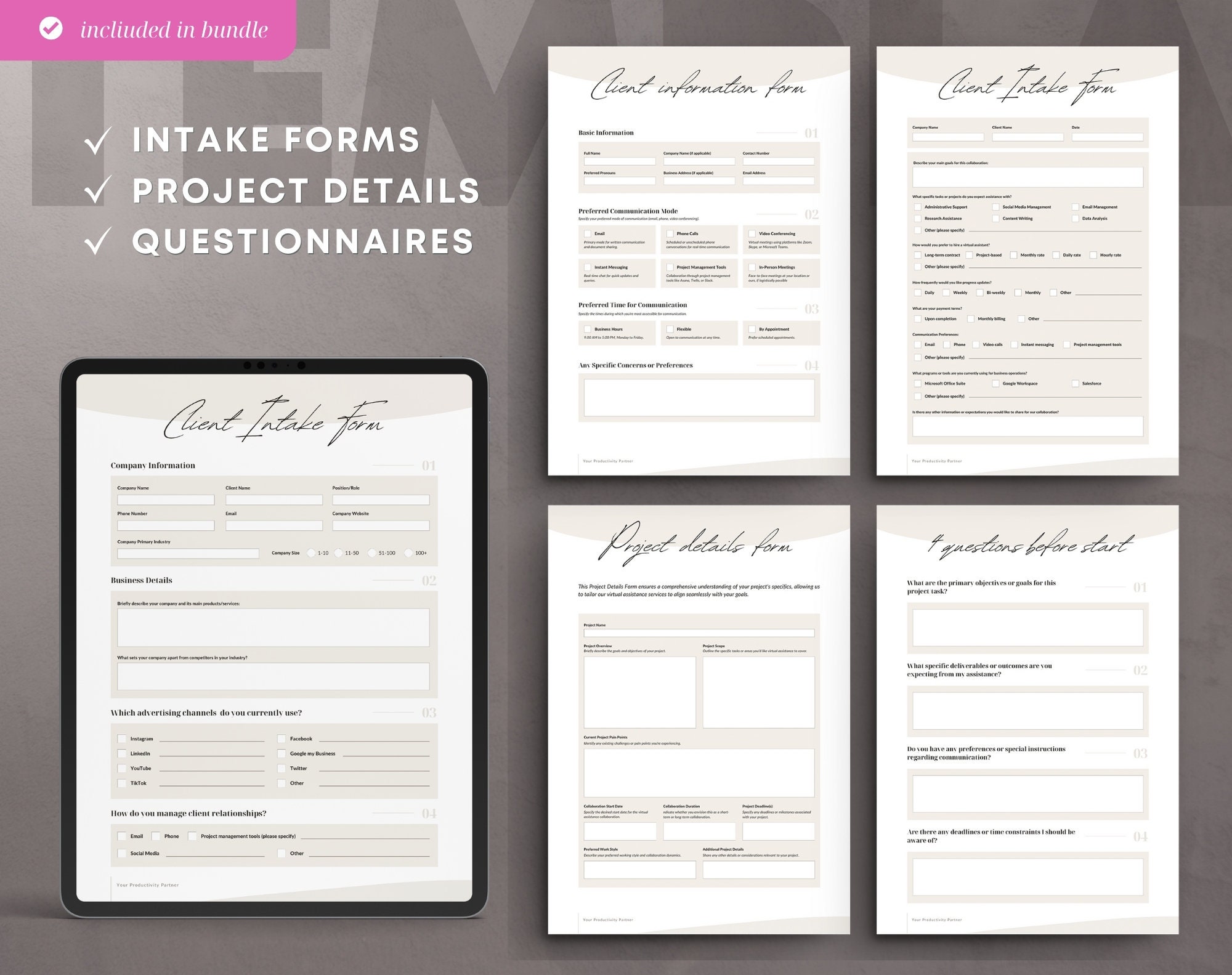 Virtual Assistant Client Intake Form Bundle. Customer Onboarding & Offboarding Checklist. Remote ...