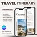 Cyprus Travel Itinerary Mobile Template. Editable Tour - Etsy