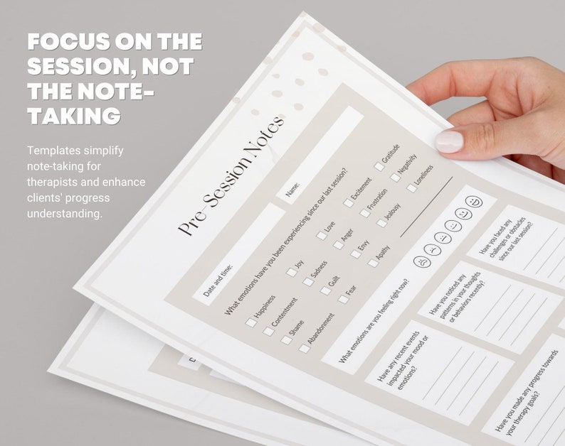Therapy Session Notes Template: Pre & Post Session Reflection (canva ...