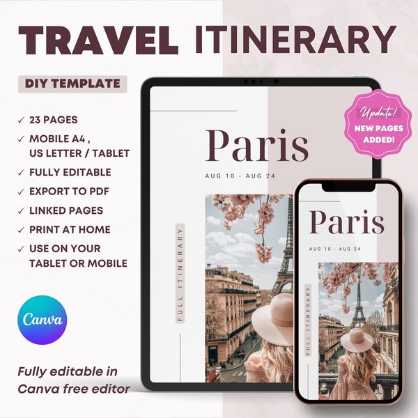 Paris Travel Journal - Etsy