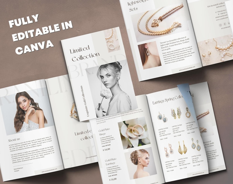 Jewelry Line Sheet Template Product Catalogue. Jewellery Wholesale ...