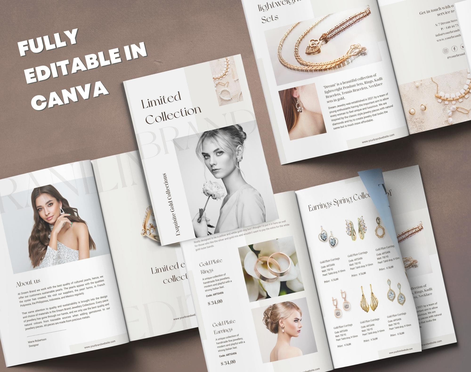 Jewelry Line Sheet Template Product Catalogue. Jewellery Wholesale ...