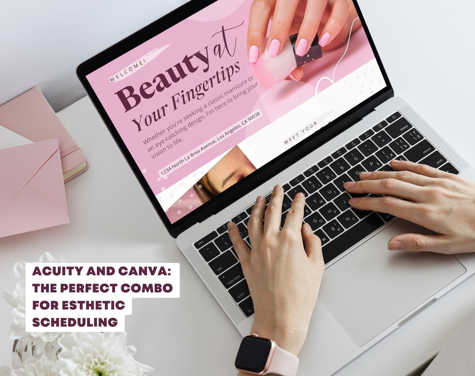 Acuity Scheduling Pink Template Nail Artist. Esthetician Technicians ...