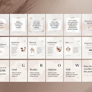 Life Coach Carousel Instagram Post Templates Canva. Course Creator ...