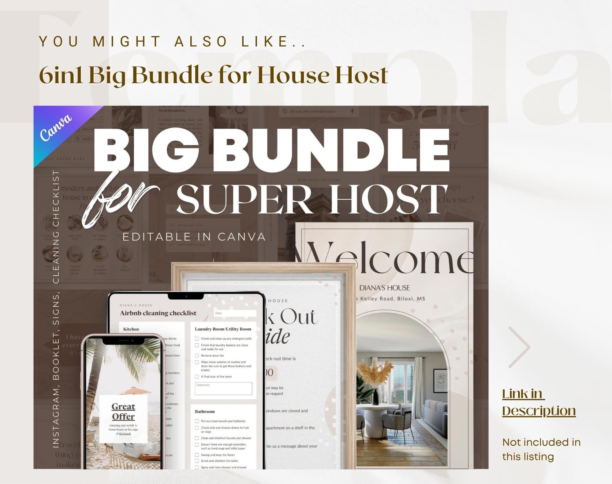 Rental Welcome Guest Book Template. Printable Canva Editable Rental ...