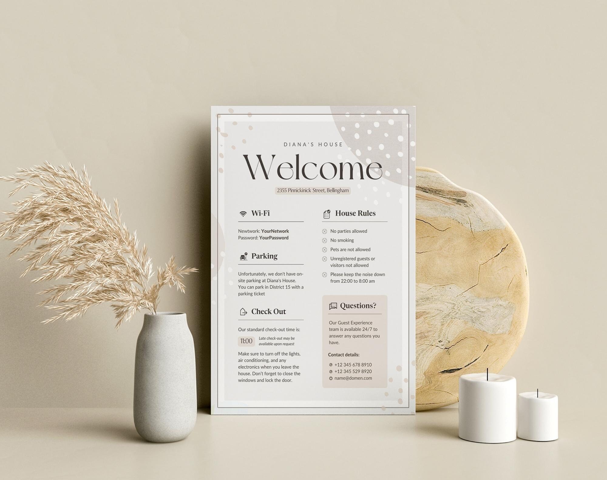 10 Rental Welcome Signs Template Bundle for House Host. Property Rental ...