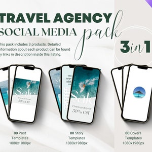 3in1 Travel Agent Instagram Template Bundle. Social Media Travel Agency ...